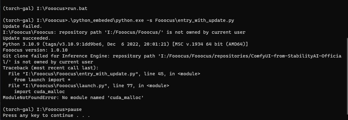 repository path is not owned by the current user · Issue #148 · lllyasviel/Fooocus · GitHub
