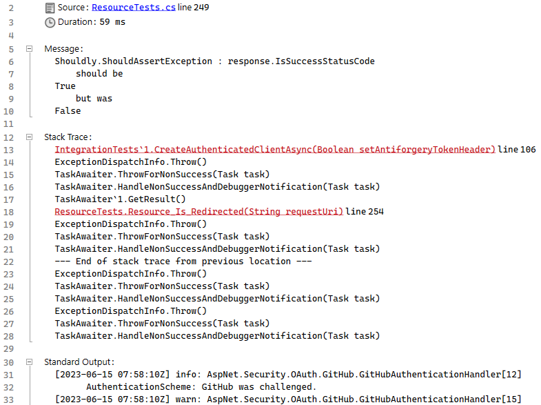 Add Server Stack Traces In Aspnetcore Integration Tests When Test