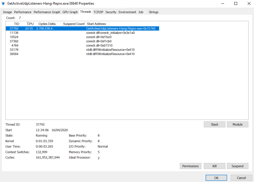 IPGlobalProperties.GetActiveUdpListeners() hangs in .NET 5 preview 2 · Issue #35051 · dotnet ...