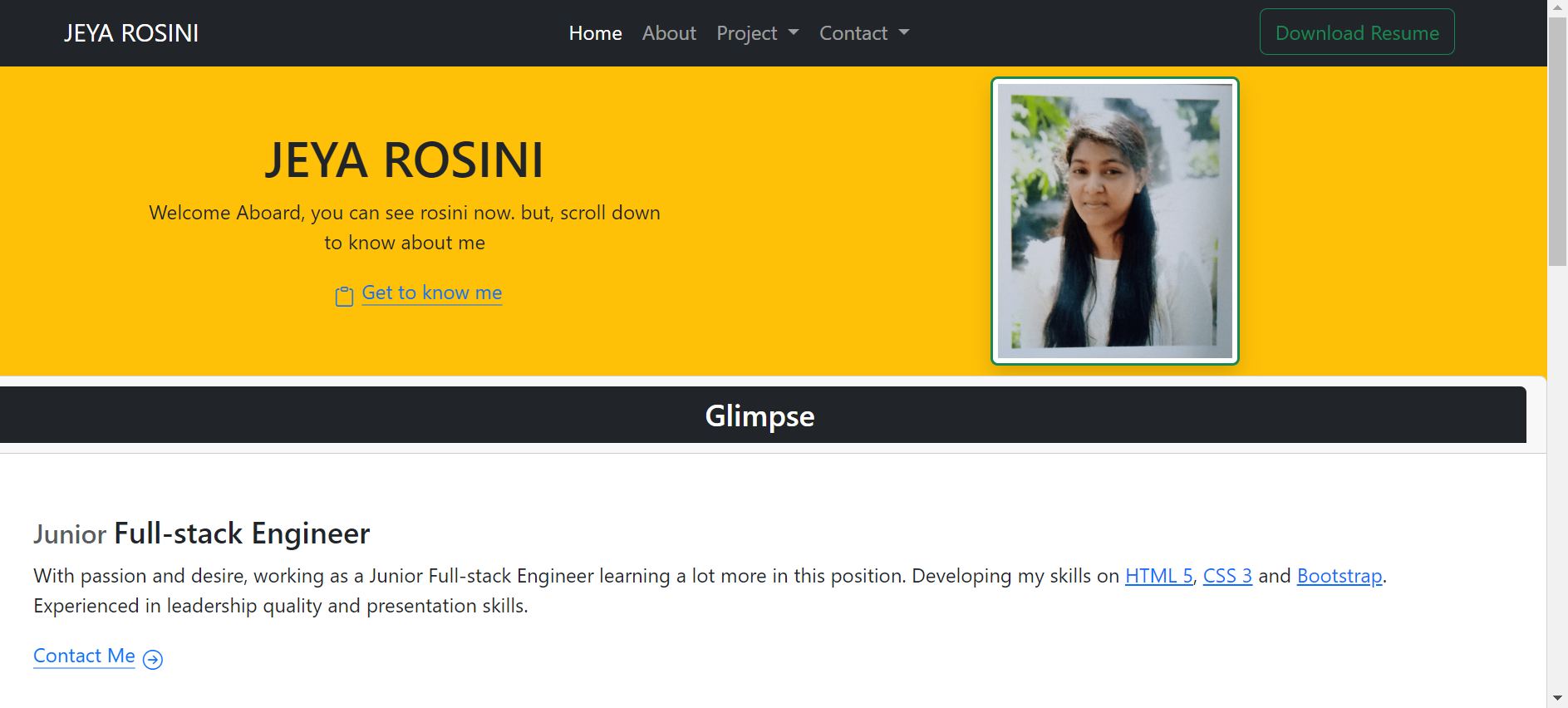 GitHub - Jeya-rosini/bootstrap-portfolio: The portfolio was created ...