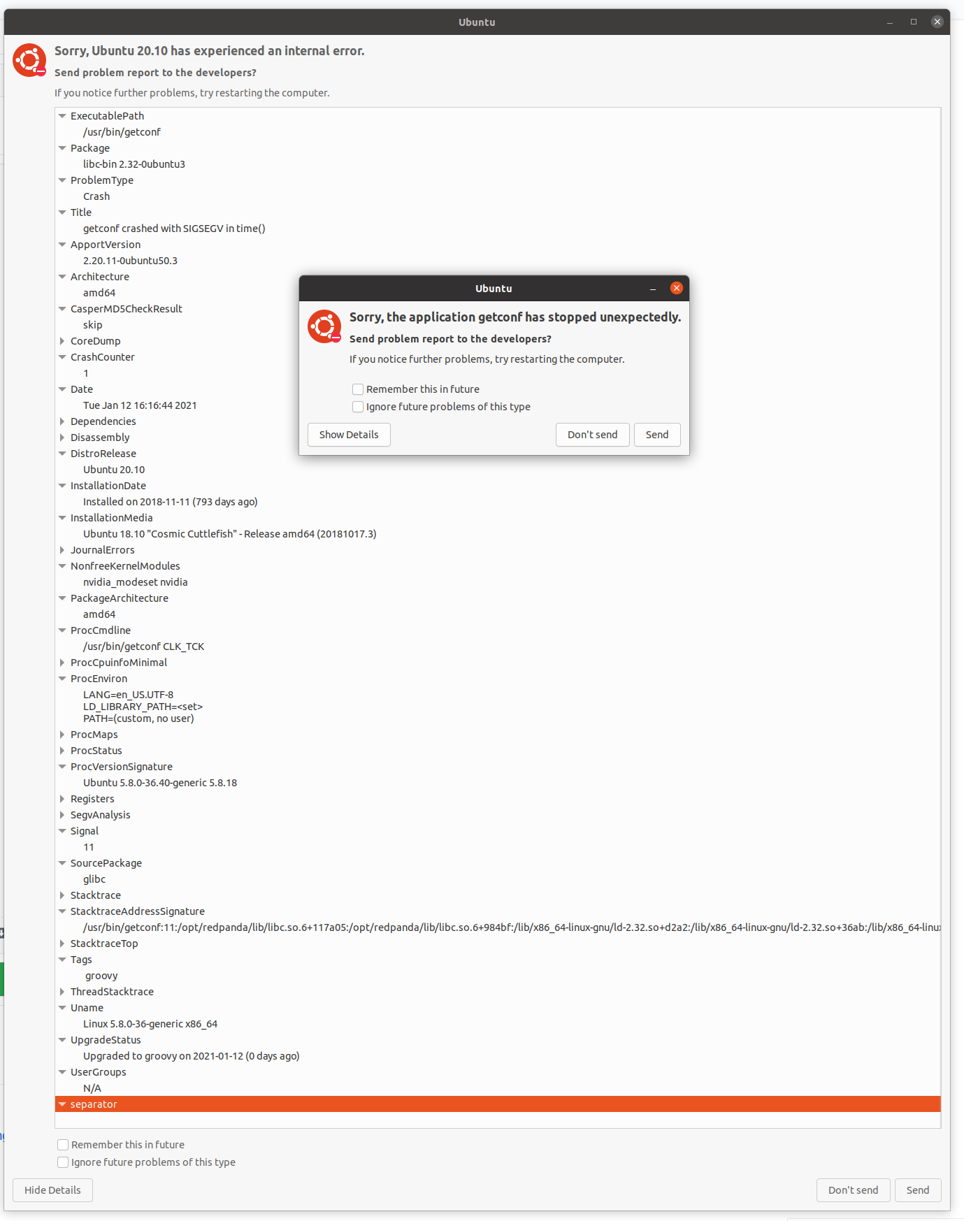 getconf segfault · Issue #402 · redpanda-data/redpanda · GitHub