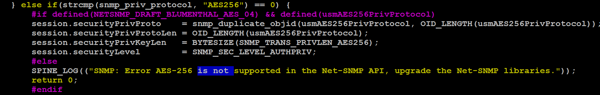 When compiling with SNMPv3 support, SHA256 may incorrectly appear to be not supported · Issue ...