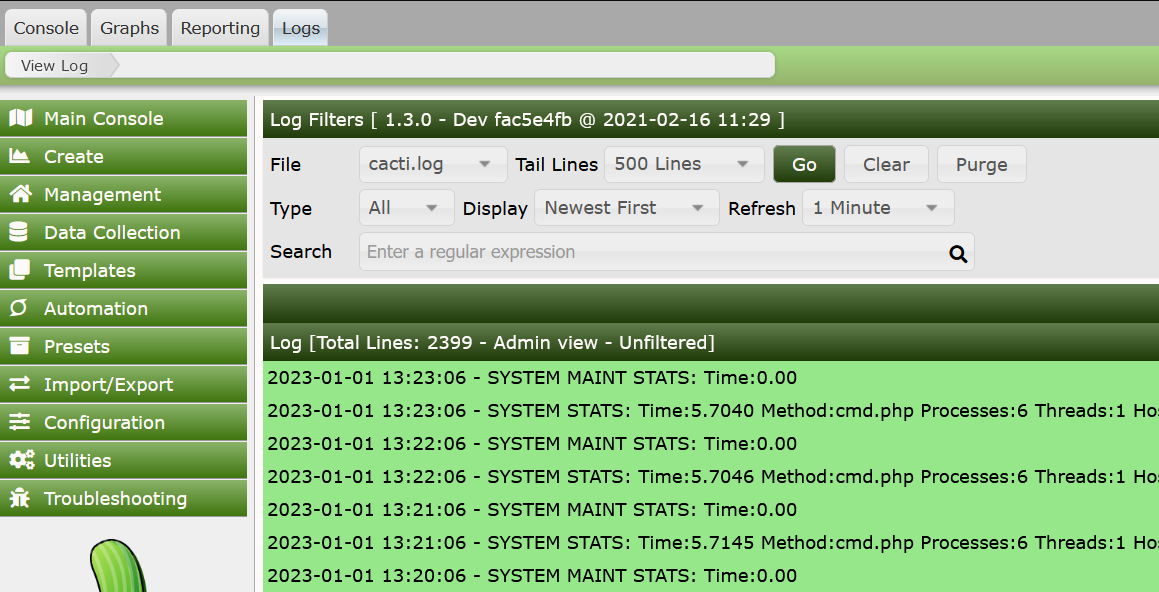 1.3.0 - QA Going to the CLog tab and pressing the tab a second time opens the console menu ...
