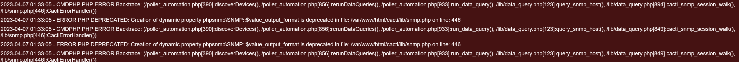 130 Qa When Using A Recent Version Of Php Snmp With Php 8x Warnings Occur · Issue 5293 6526