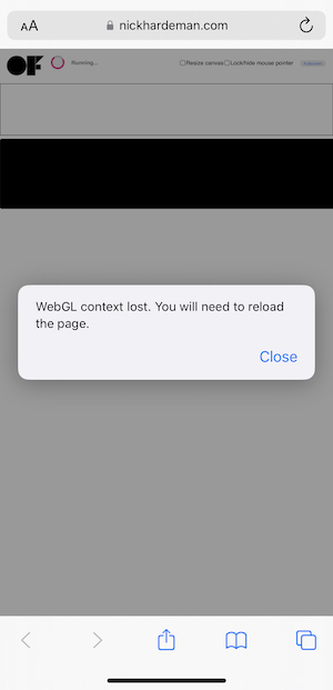 materialPBRAdvanced gets "WebGL Context lost" on mobile · Issue #7324 · openframeworks ...