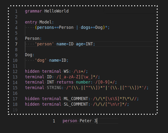 Parser Error When Using Unordered Group · Issue 1180 · Eclipse Langiumlangium · Github
