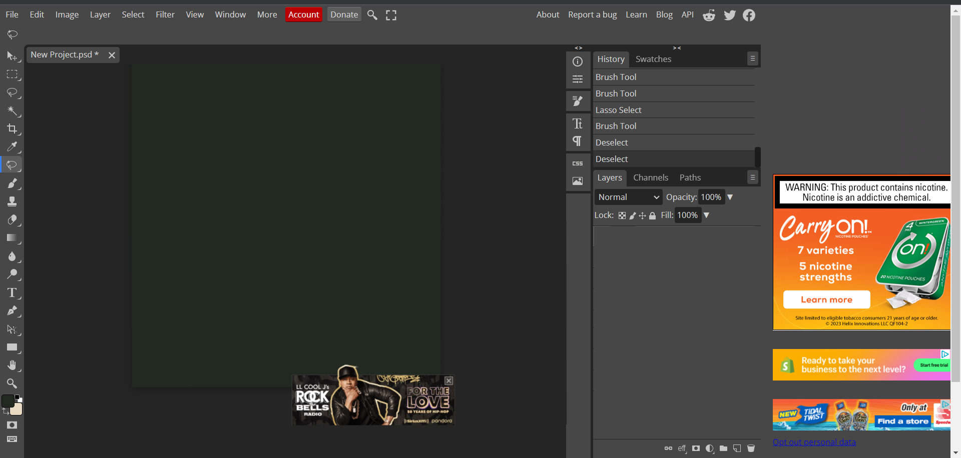 Adverts keep taking focus away from making edits, especially using text ...