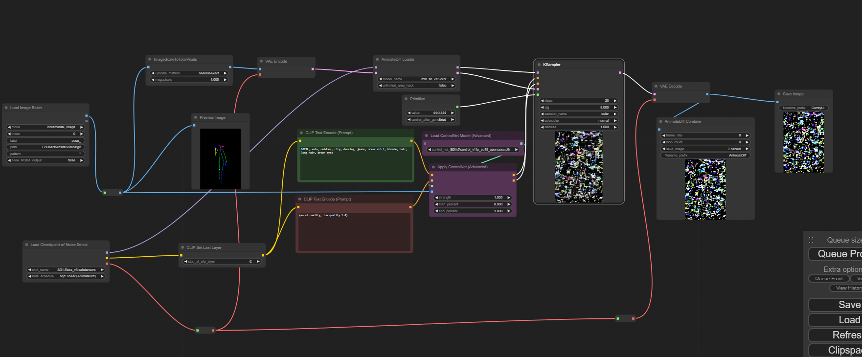 black noises output · Issue #10 · Kosinkadink/ComfyUI-AnimateDiff ...