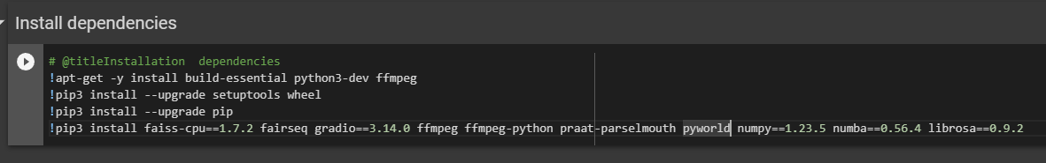 Error installing co-dependencies: Failed building wheel for pyworld / failed to install ...