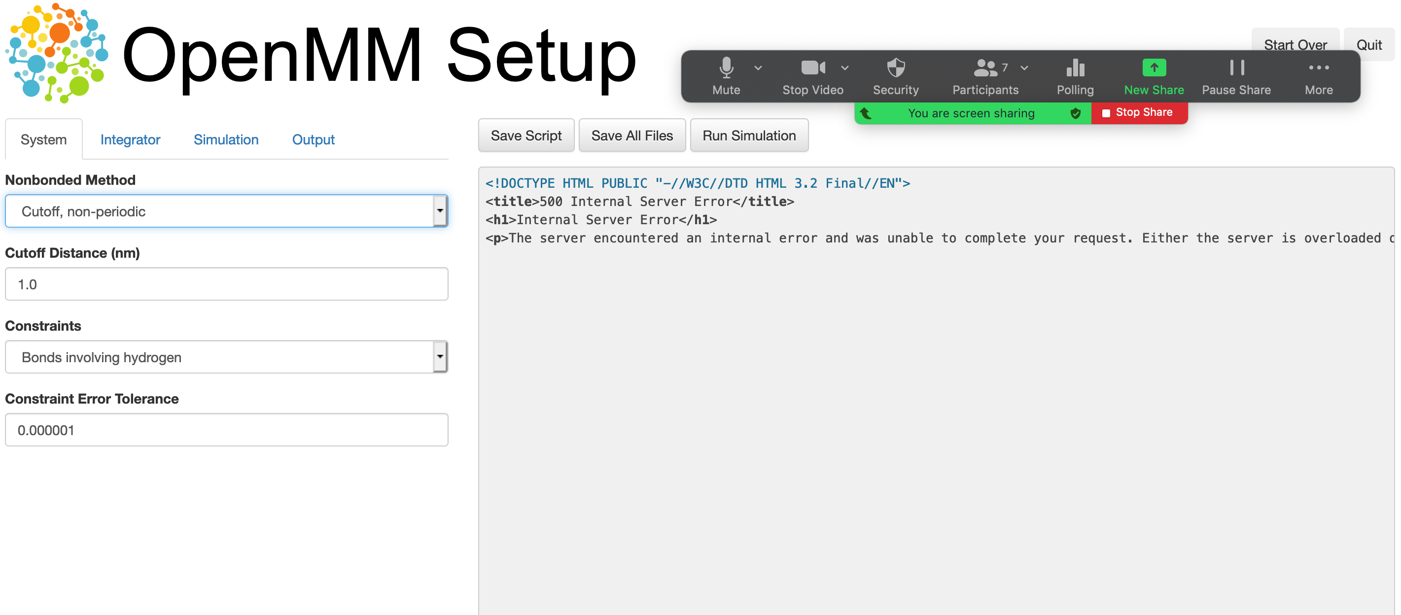 500 Internal Server Error in script generation · Issue #23 · openmm/openmm-setup · GitHub