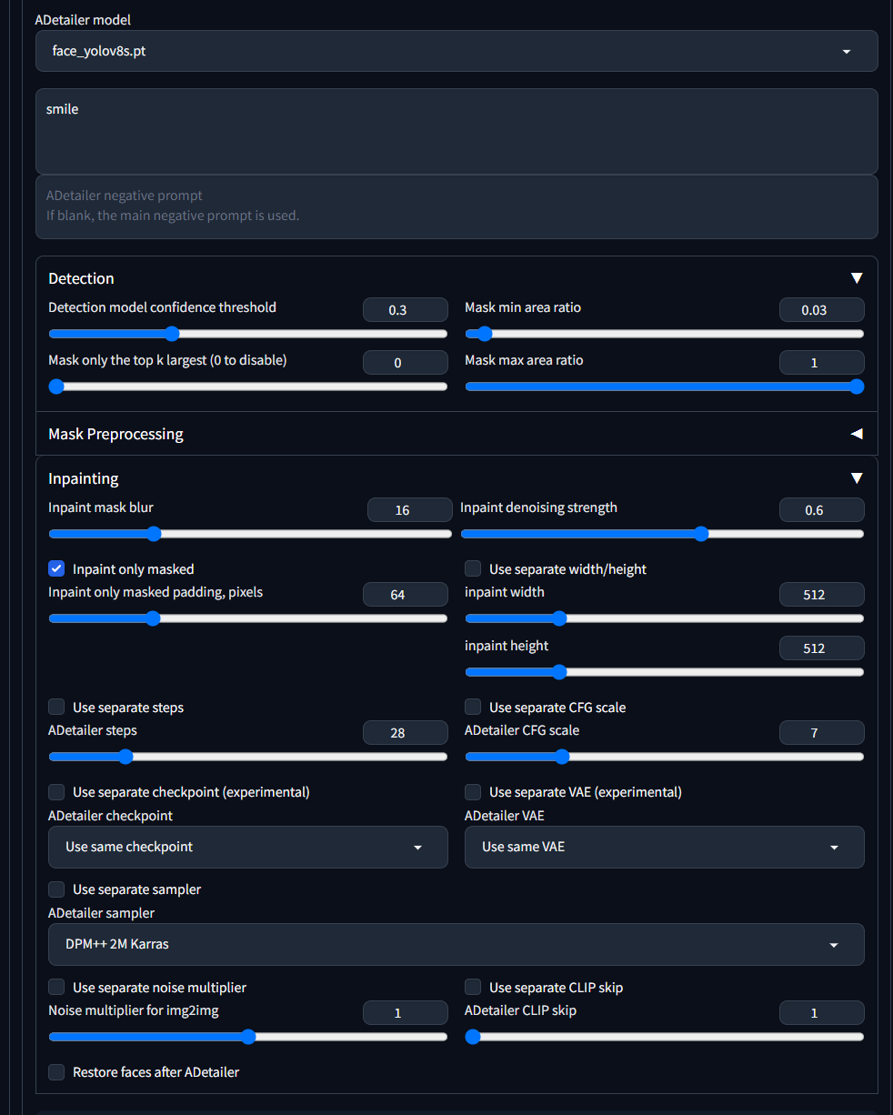 [Bug]: ValueError: [-] ADetailer: Model 'nipple.pt' not found. Available │ │ models: ['face ...