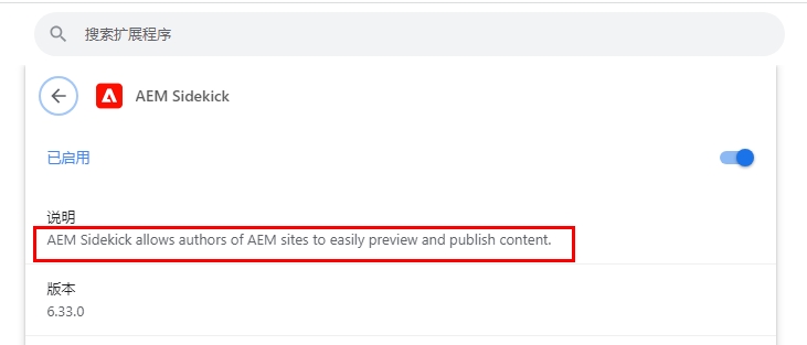 [l10n] Unlocalized "AEM Sidekick allows authors..." string in Manage extension dialog · Issue ...
