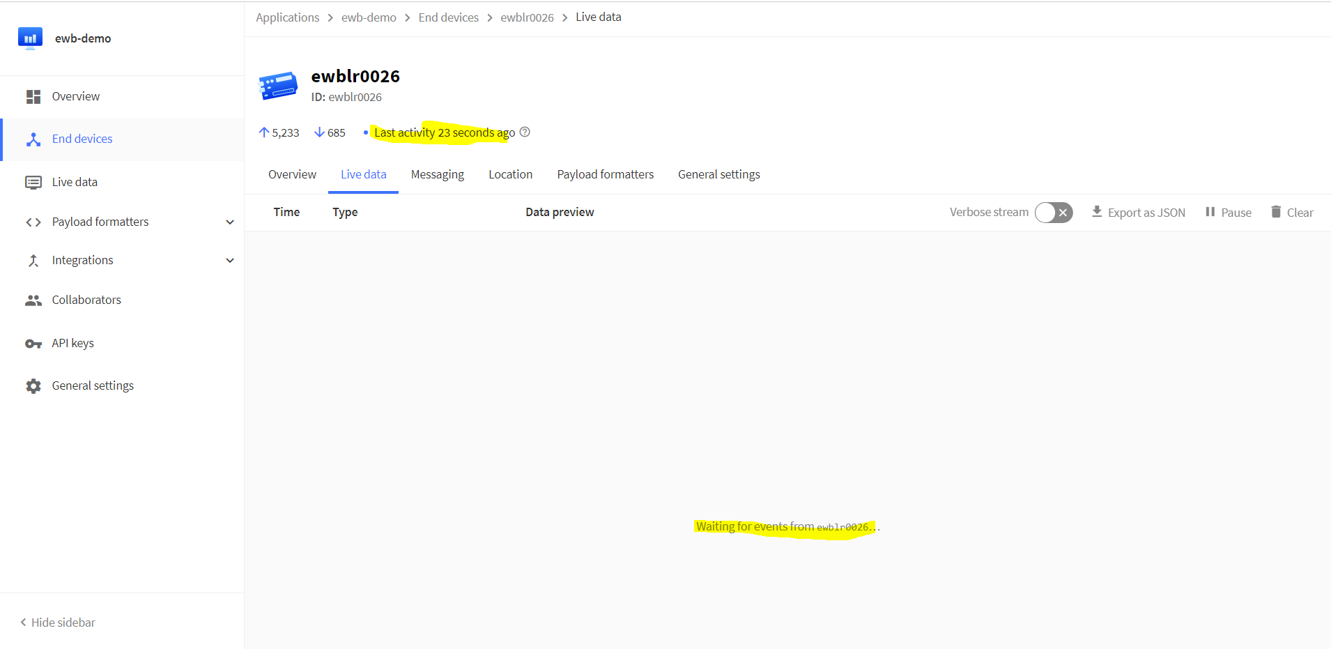Live Data no longer visible · Issue #6519 · TheThingsNetwork/lorawan-stack · GitHub