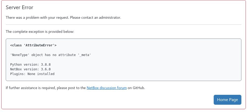 Nonetype Object Has No Attribute Choices · Netbox Community Netbox · Discussion 13654 · Github