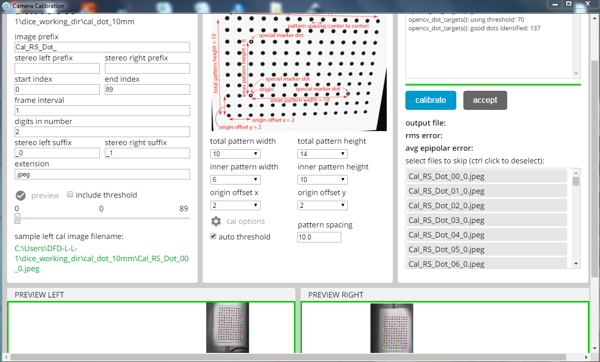 Stereo calibration issue with dot pattern · Issue #302 · dicengine/dice · GitHub