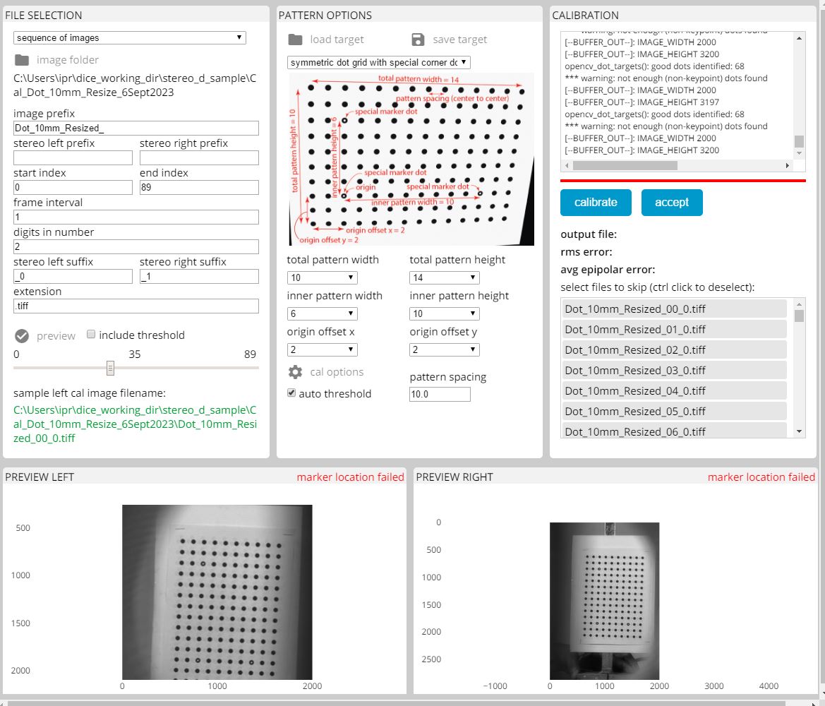 Stereo calibration issue with dot pattern · Issue #302 · dicengine/dice · GitHub