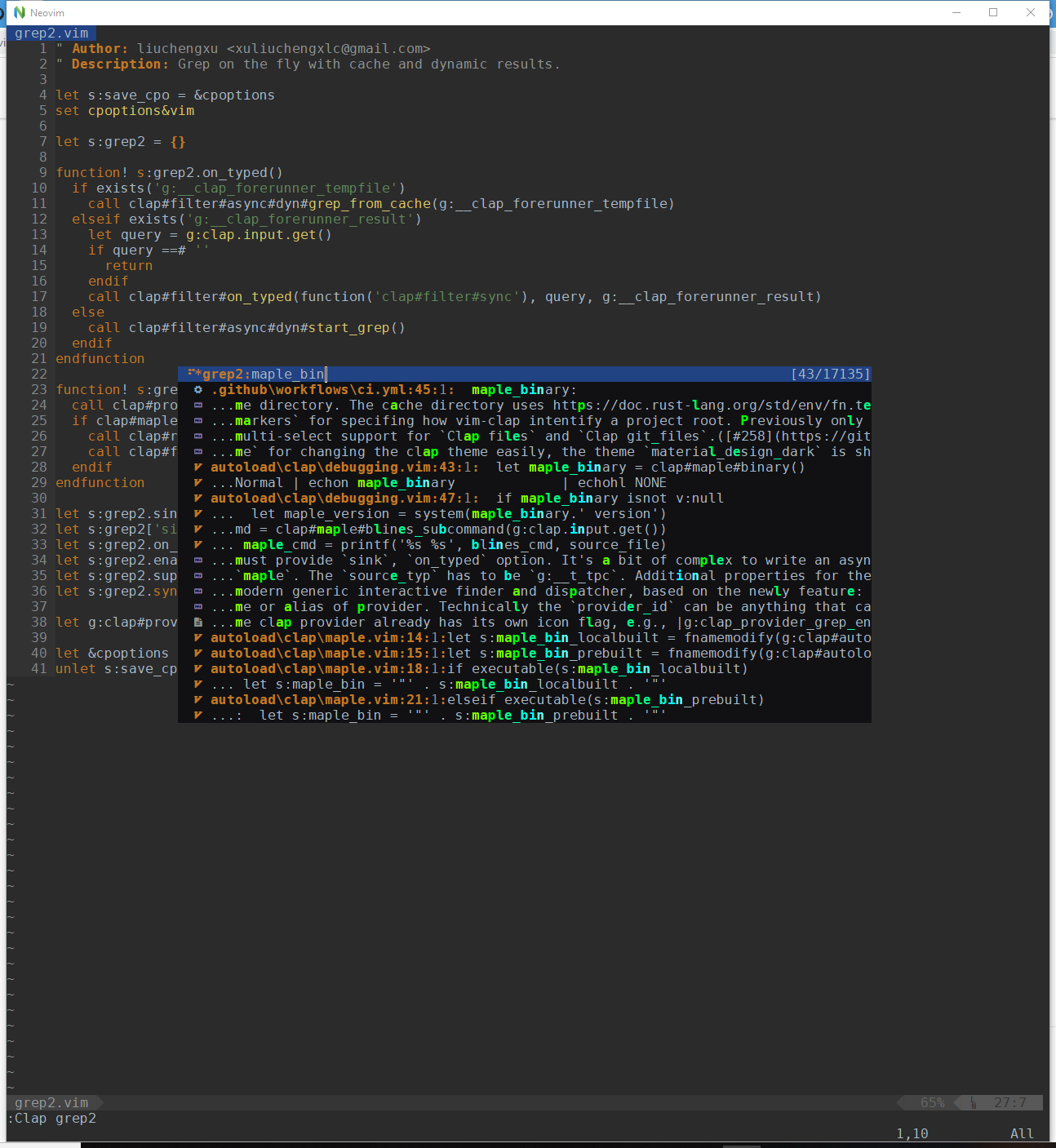 :Clap install-binary! Failed on windows 10 · Issue #404 · liuchengxu/vim-clap · GitHub