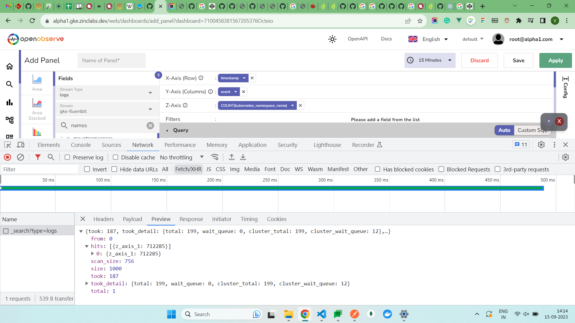 No Data Not Displayed When Fields Added Under Dashboard Does Not Return Data For X Axis And Y