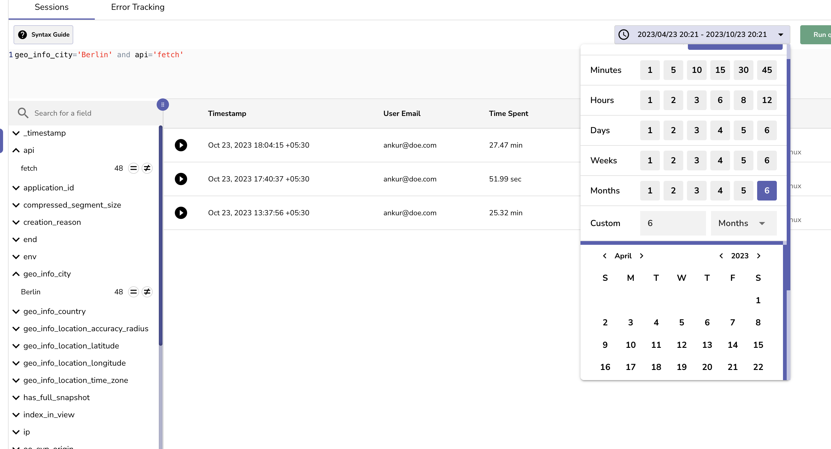 RUM- While switching between absolute and relative the UI gets distorted frequently · Issue ...