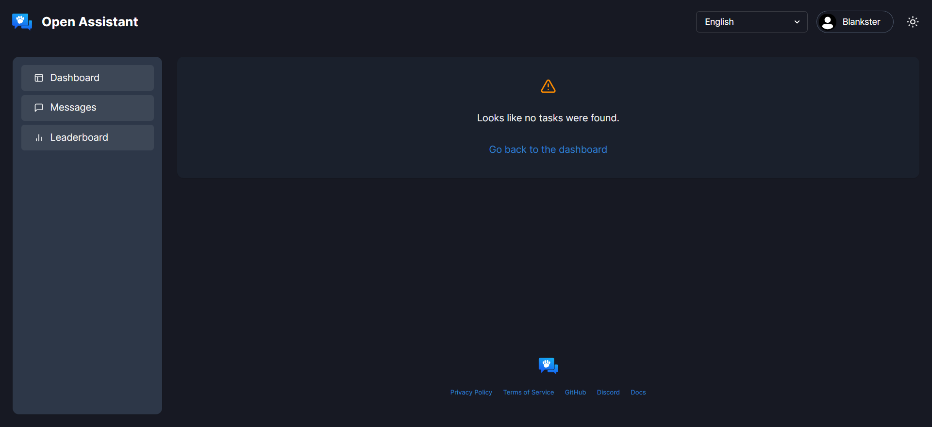Potential Bottleneck: Looks like no tasks were found · Issue #1297 · LAION-AI/Open-Assistant ...