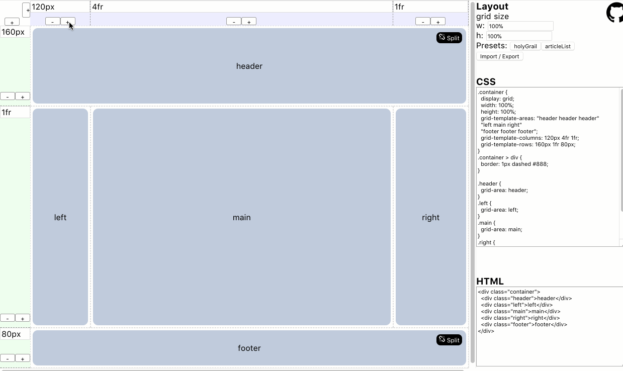 GitHub Miyaoka grid generator CSS Grid Layout Generator