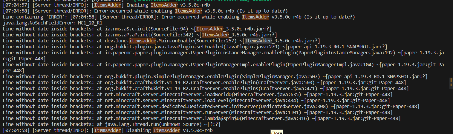 Can not Launch newest Itemsadder · Issue #2993 · PluginBugs/Issues-ItemsAdder · GitHub