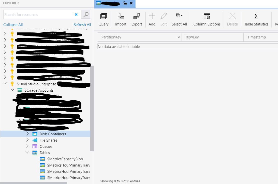 [bug] Querying An Empty Azure Table Storage Using The Tableclient And Calling `any ` Hangs
