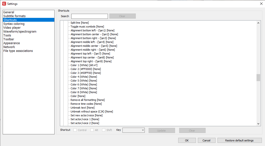 Windows install SE 4.0.0 Keyboard shortcuts colors incorrect · Issue #7342 · SubtitleEdit ...