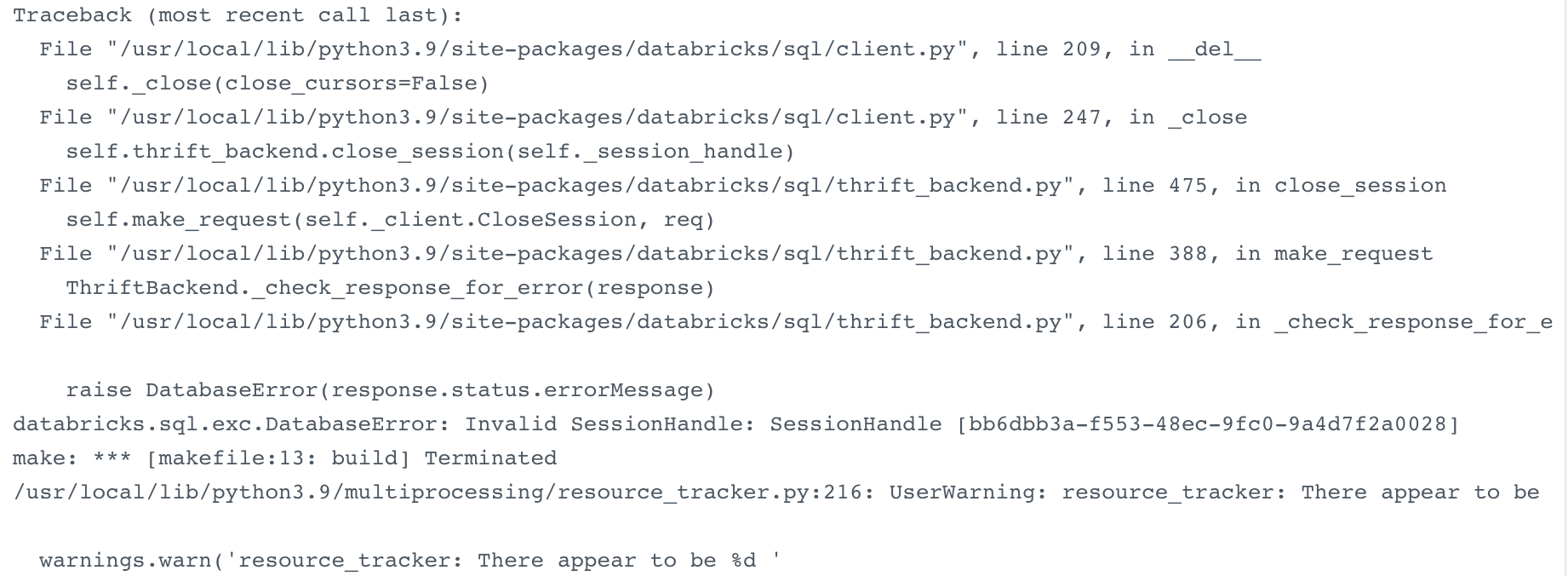 UserWarning: resource_tracker: There appear to be 2 leaked semaphore objects to clean up at ...