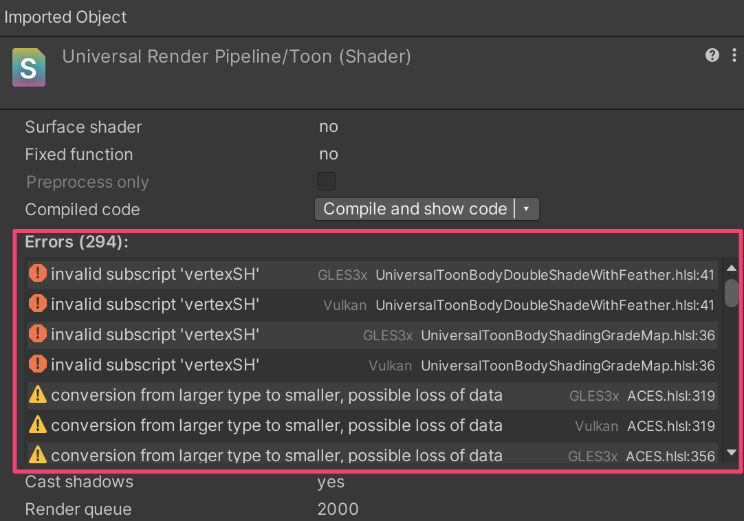 UnityChanSSUをAndroid実機ビルドした際シェーダのコンパイルエラーで失敗した時の対処法 #トラブルシューティング - Qiita