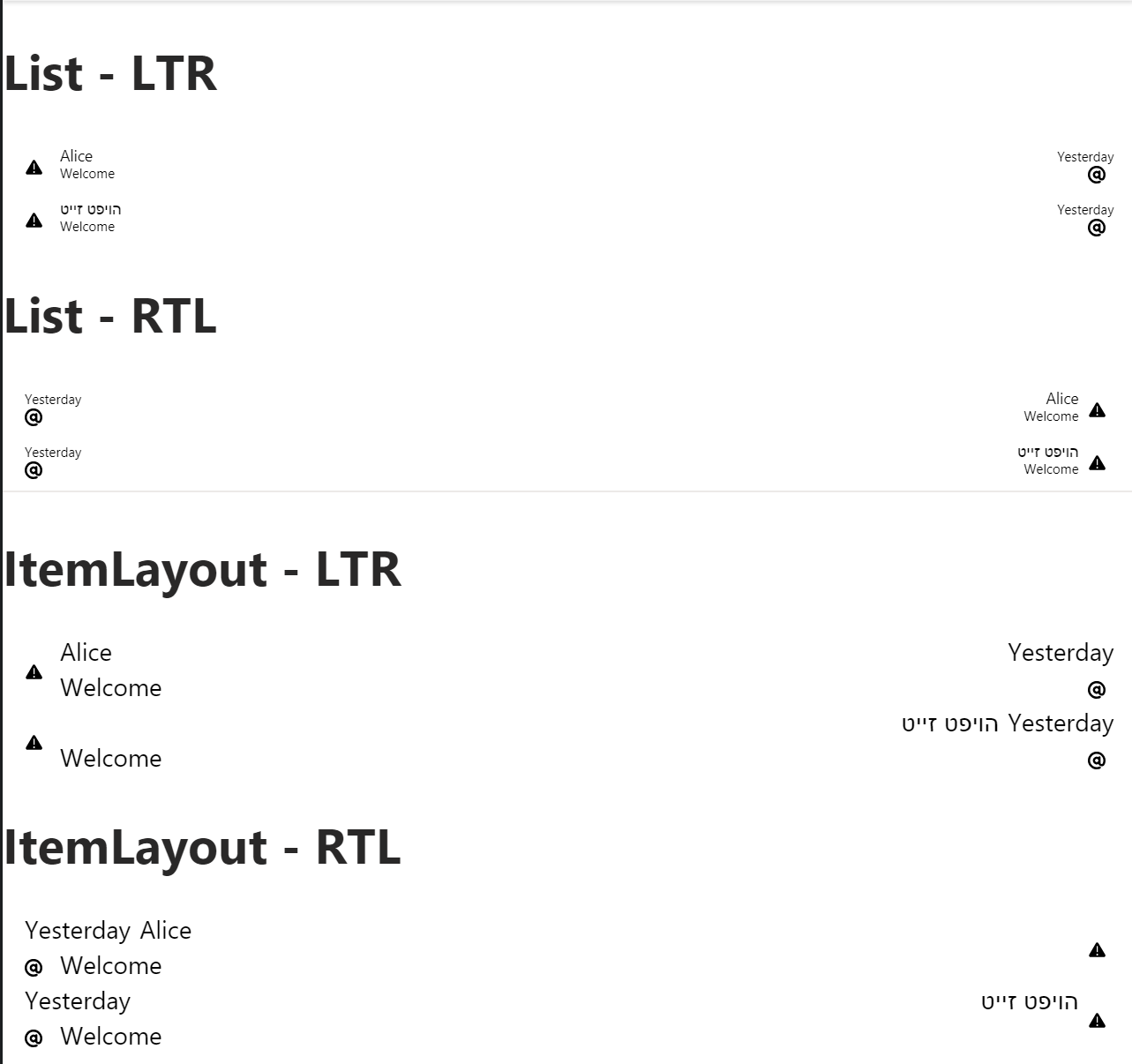 Rtl Is Not Consistent Between Listitem And Itemlayout · Issue 776 · Microsoftfluent Ui React