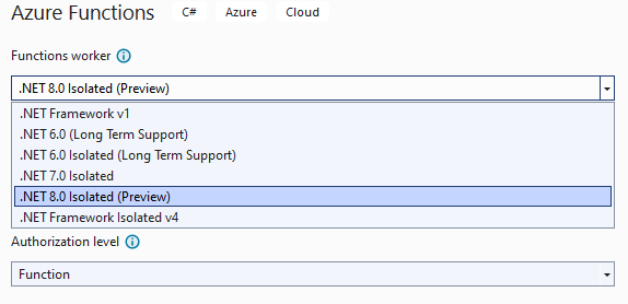 .NET 8.0 support · Issue #1644 · Azure/azure-functions-dotnet-worker · GitHub