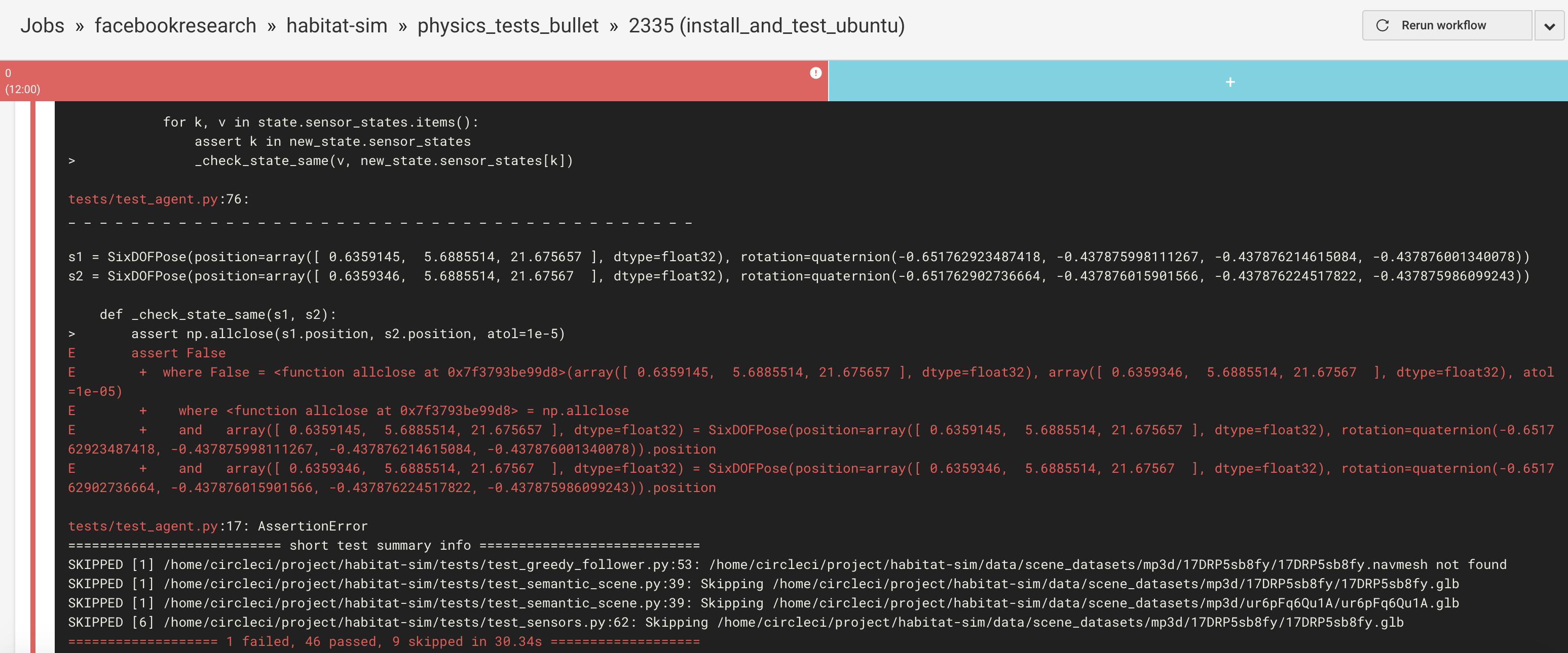 Agent CI test failing at random · Issue #233 · facebookresearch/habitat ...