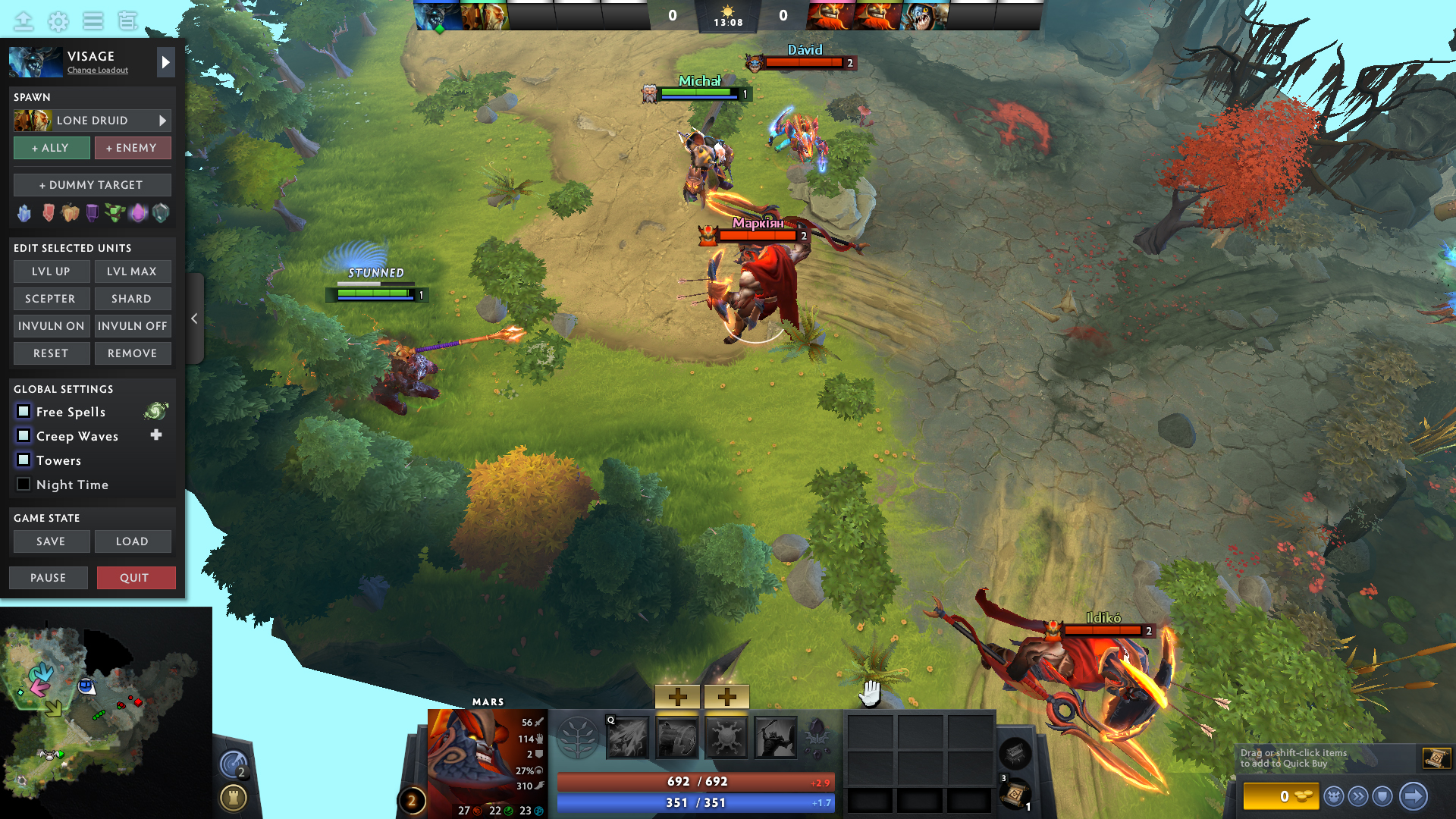 Lone Druid Creep Hero Unit Bugs - Mars Spear, Slark Pounce and ability steal · Issue #11717 ...