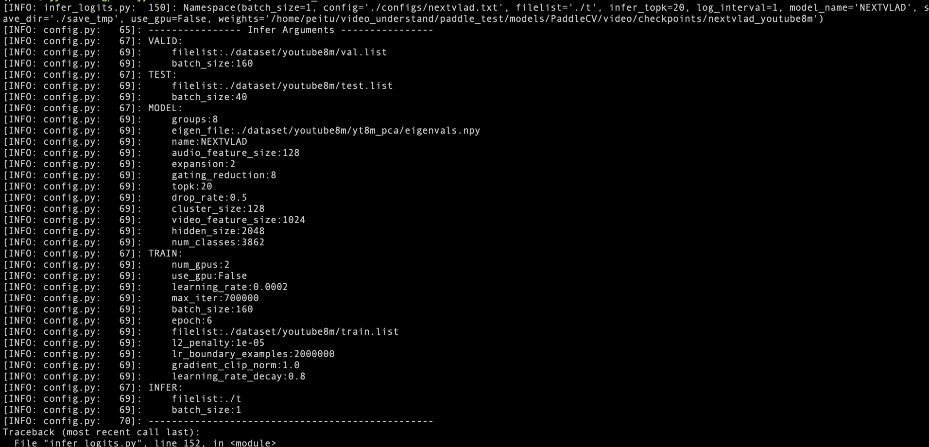 NeXtVLAD模型使用cpu进行预测时（use_gpu=False）出现错误：RuntimeError: code is too big · Issue #3023 ...
