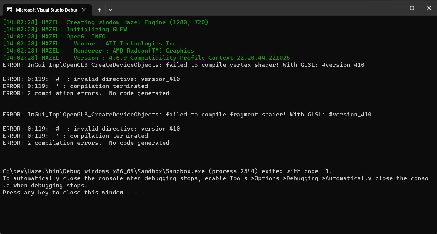 Black ImGui Demo screen and Error Message in MSVC Command Window · ocornut imgui · Discussion ...