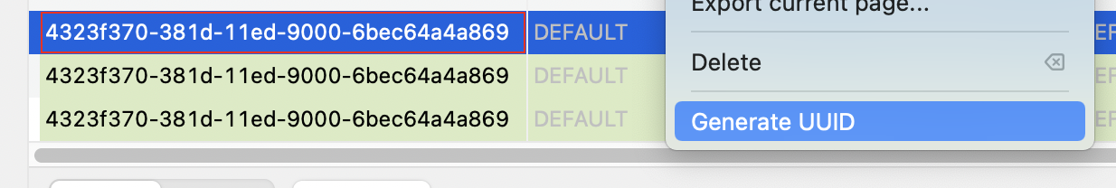 Context Menu Generate Uuid Action Always Generates The Same Uuid