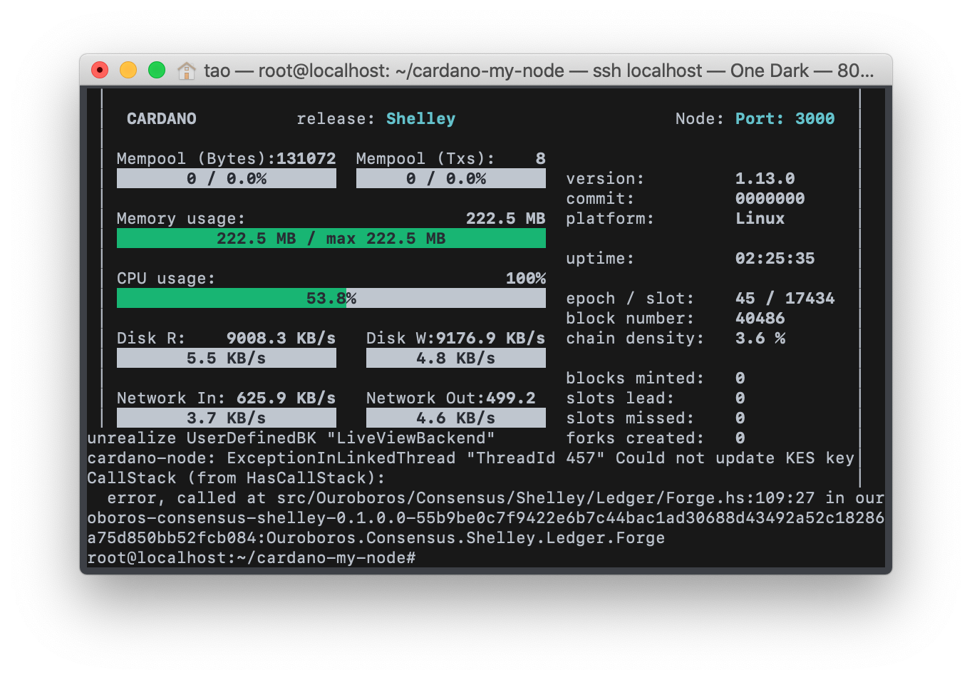 [BUG] - Could not update KES key · Issue #1235 · IntersectMBO/cardano-node · GitHub