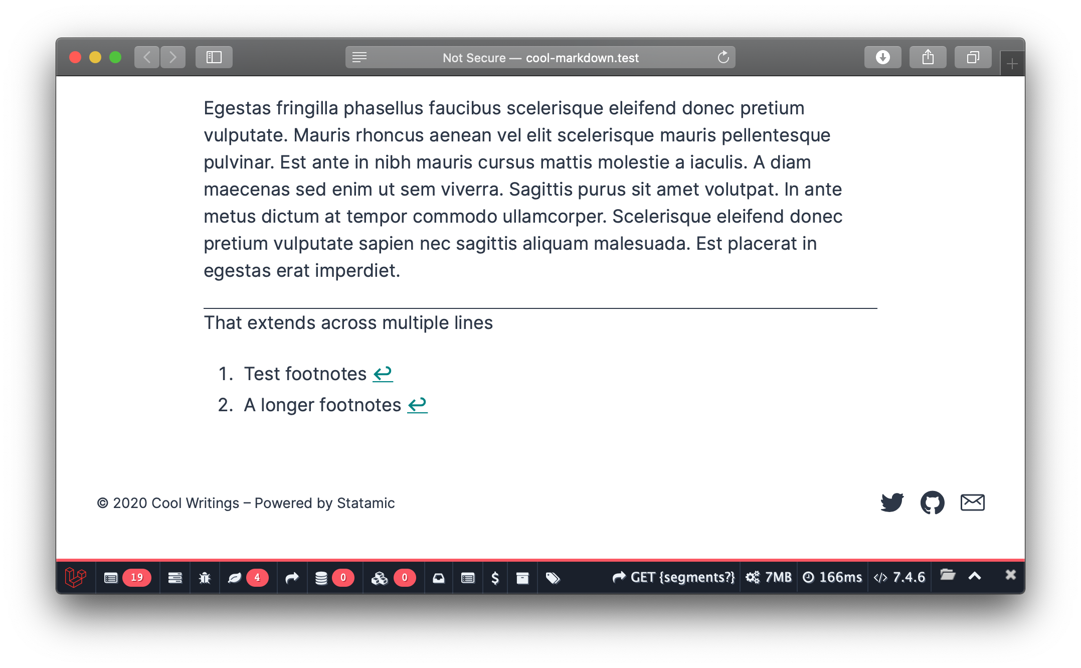 Markdown extensions only works from blueprint + extending default parser can break control panel ...