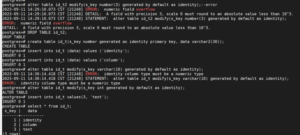 When you alter the properties of a table to identity column, you can also modify the identity ...