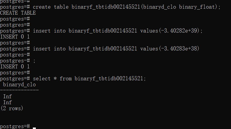 Data Type Is Binaryfloat Data Is Partially Inserted And The Result Is Wrong · Issue 505