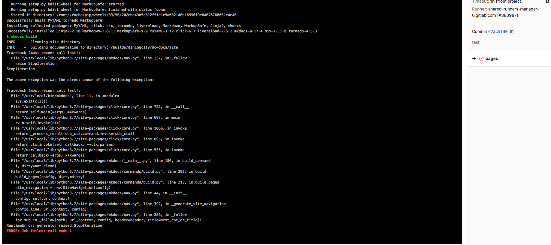 MKDocs Won t Deploy Anymore On Gitlab Pages Issue 1535 Mkdocs 