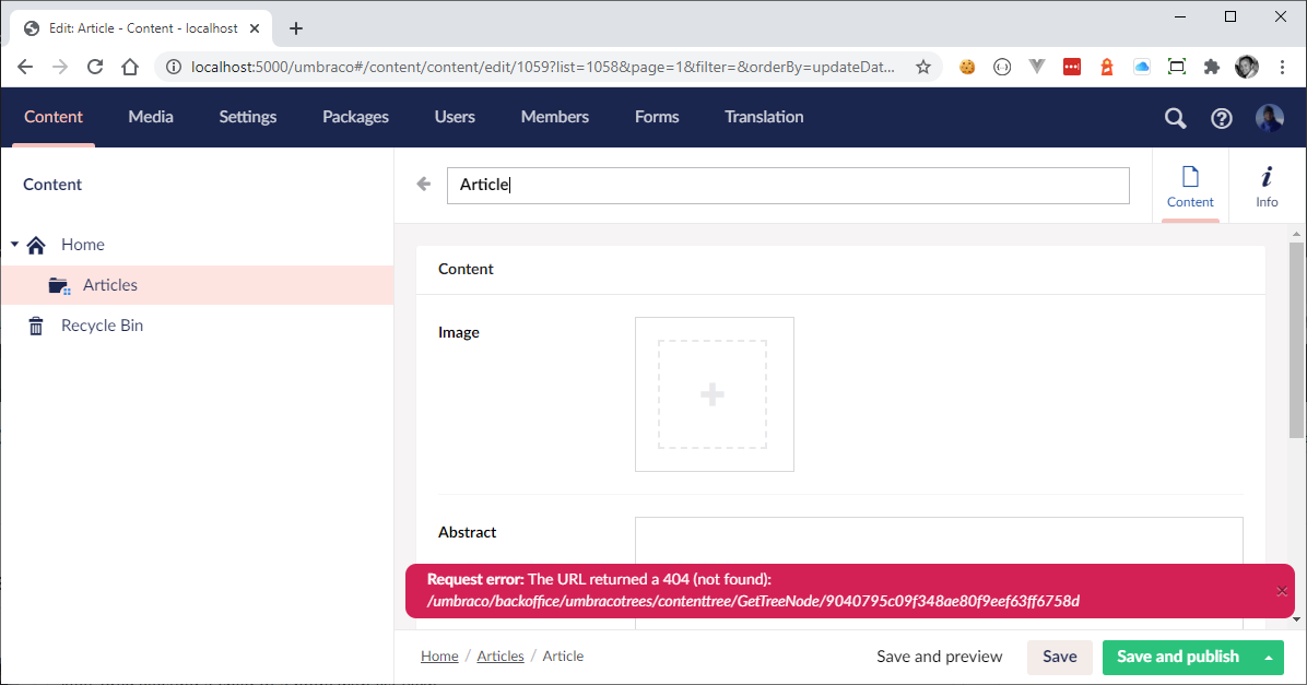 NetCore: Error selecting a child of a node with list view · Issue #8816 · umbraco/Umbraco-CMS ...