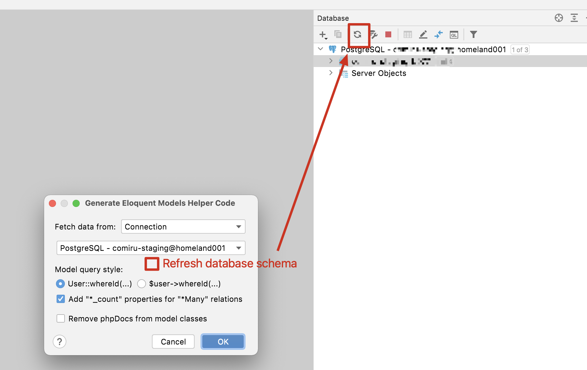 [Feature Request]: Refresh database schema before generate eloquent models helper code · Issue ...