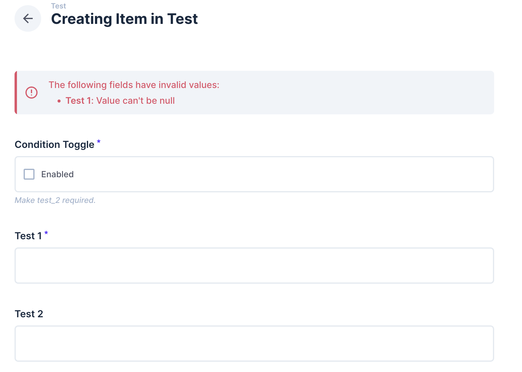 Field conditions with "Required value to be set on creation" not working for the API · Issue ...