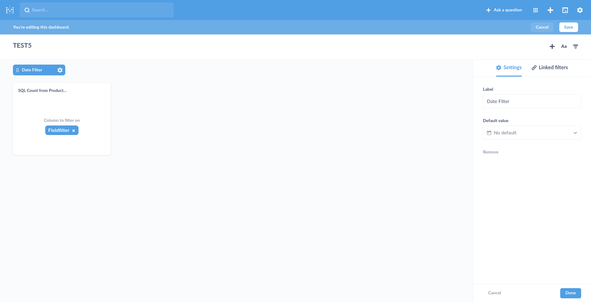 Dashboard Subscription fails for all SQL questions with a Field Filter on date column connected ...