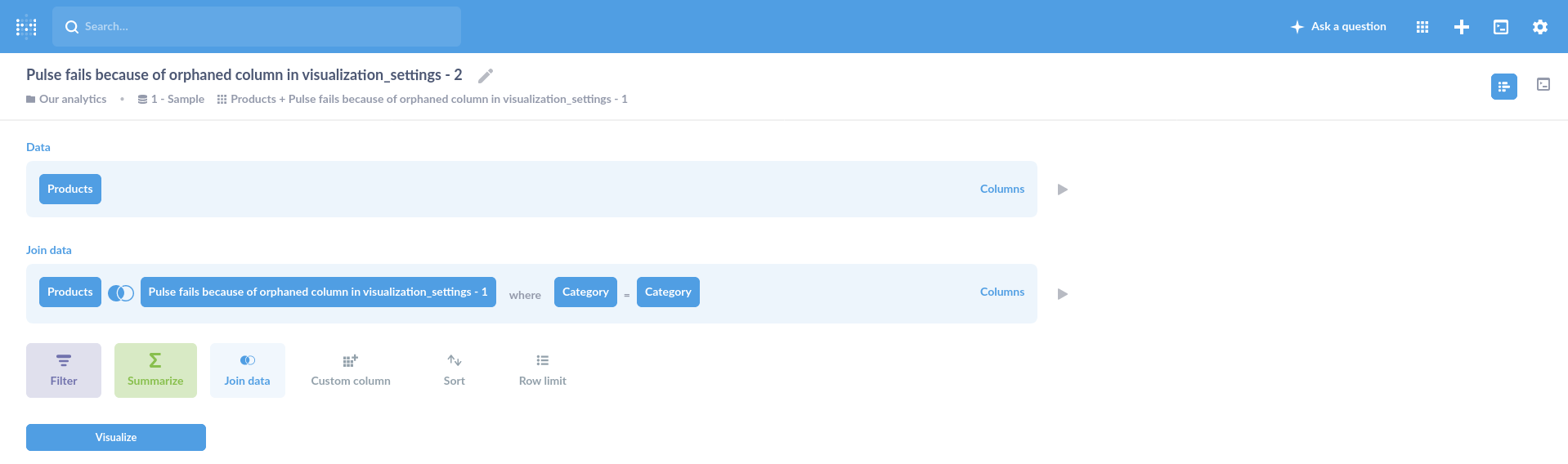 Pulse fails when visualization_settings is referring to a field-literal column · Issue #15475 ...