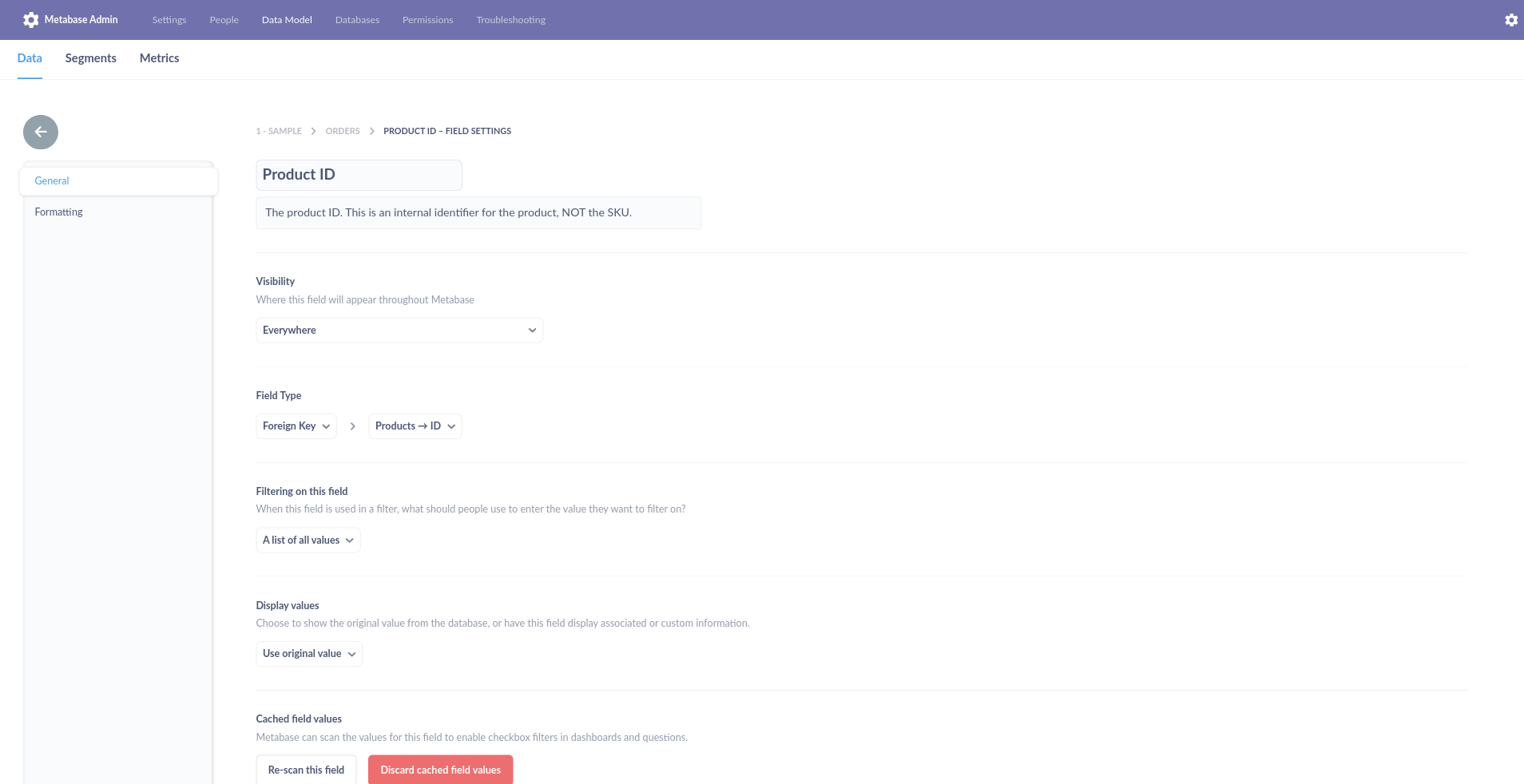 When List style field is changed to show remapped foreign key, then cached values are not ...