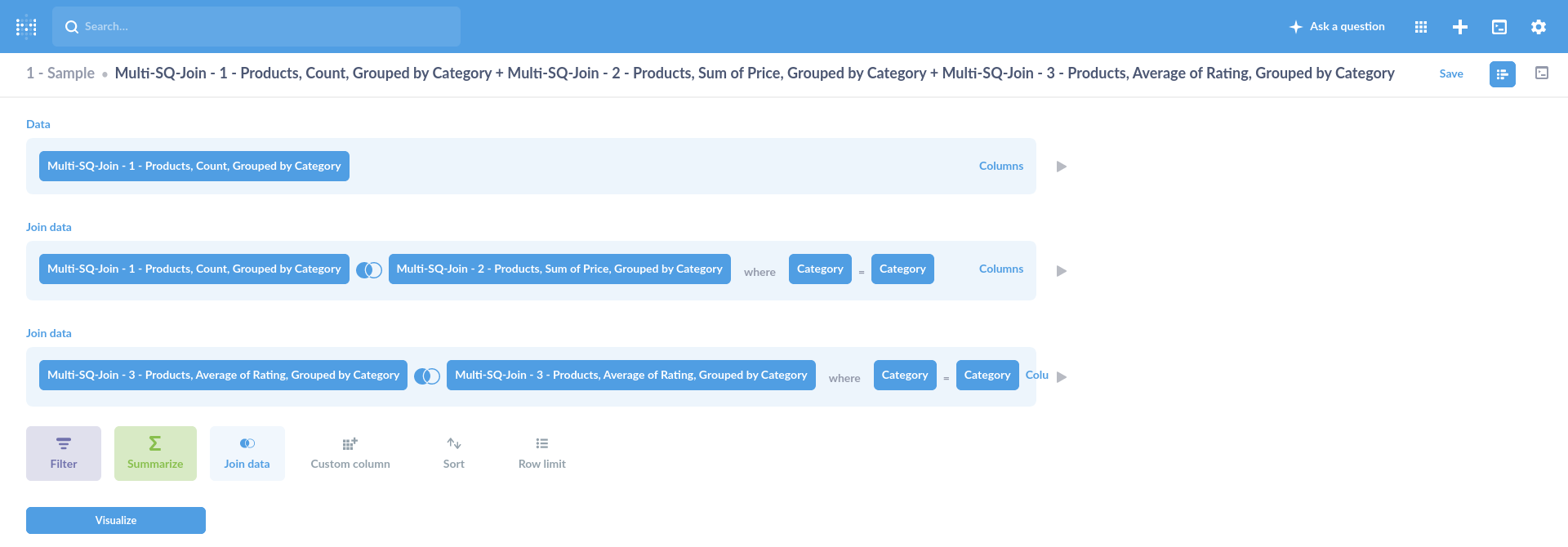Cannot join Saved Questions when using the same column to join by more than two times · Issue ...