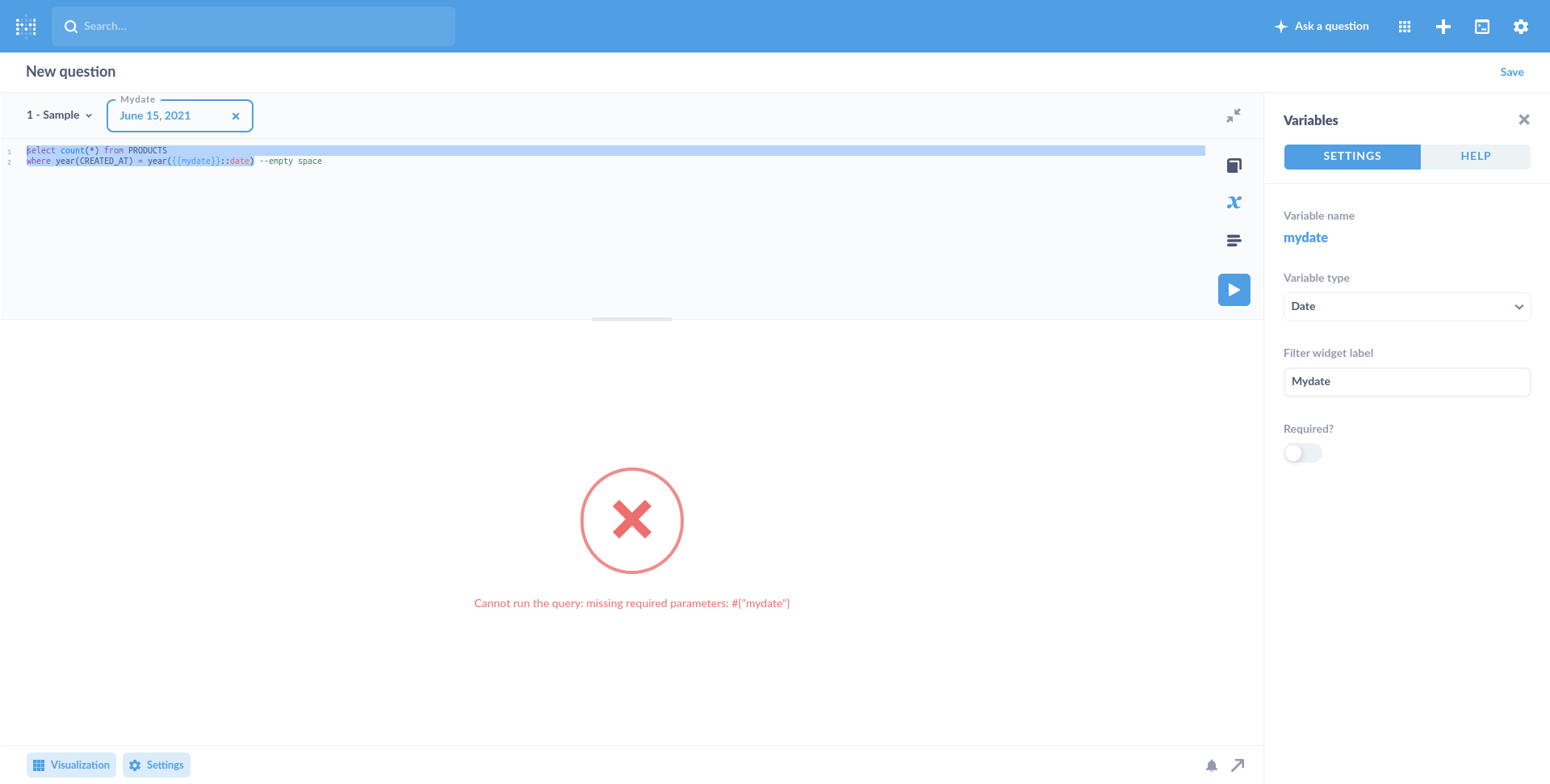 "Run selected text" in Native editor does not include filter widget value and can return ...